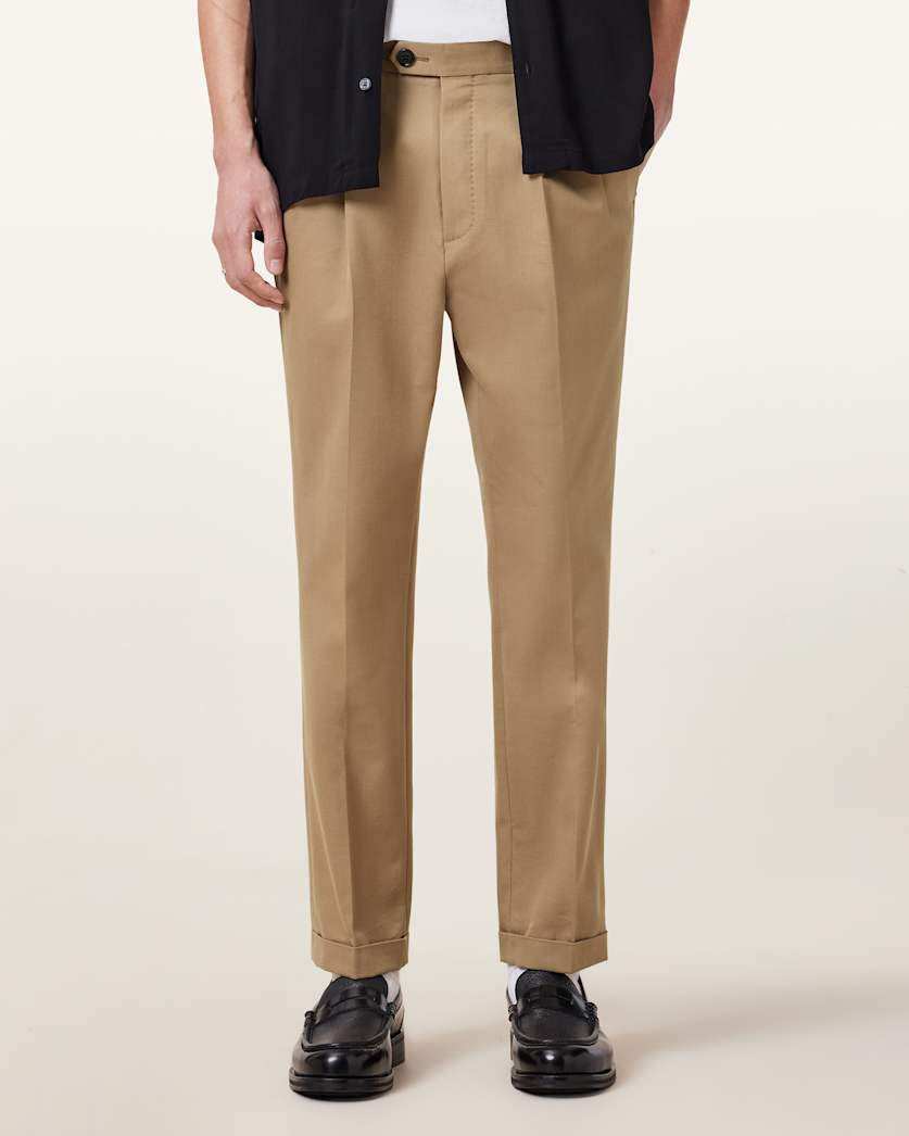 Tallis Slim Fit Cropped Pants Antique Brown | ALLSAINTS US